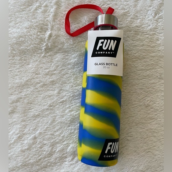 Fun Company | Dining | Nwt Glass Water Bottle Funky Pattern | Poshmark